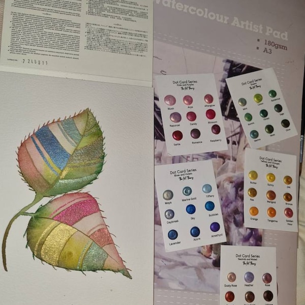 MICA DOTCARDS Handmade Watercolors Mica Metallic Dot Cards Sample Sets ...