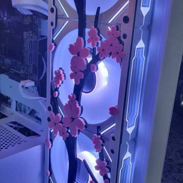 Sakura Cherry Blossom Branch Collection Tricolor Gaming Computer ...