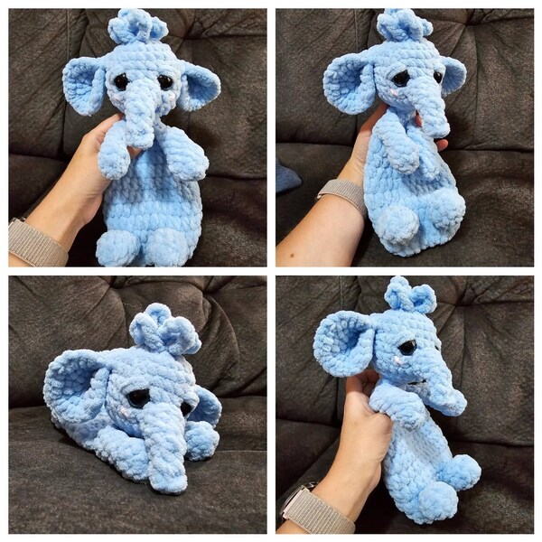 Crochet Pattern | Mini Elephant Mammoth Snuggler | 2-in-1 Crochet ...