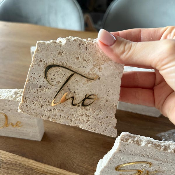 Customizable Natural Stone Table Signs for Conventions, Summons ...