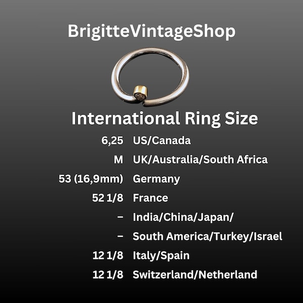 Tableau international de conversion des tailles de bague : tableau ...