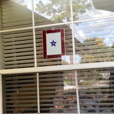 Stained Glass Blue Star Service Flag Patriotic - Etsy