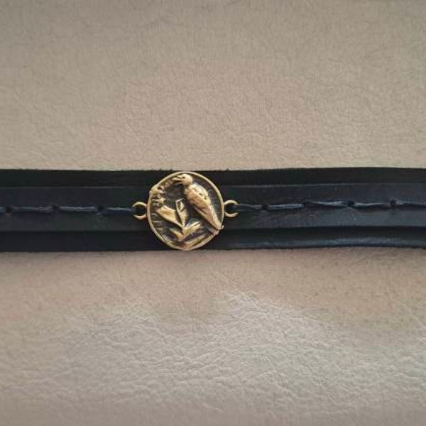 Adjustable Grief Bracelet, Handmade Leather Widow Bracelet, Wear a Ring ...