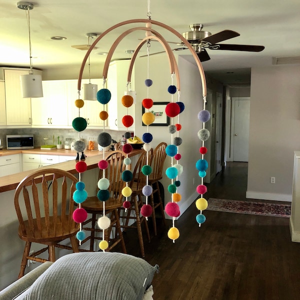 Arcs Wooden Mobile, Hanger Mobile, Frame Mobile, Nursery Decor, Crib ...