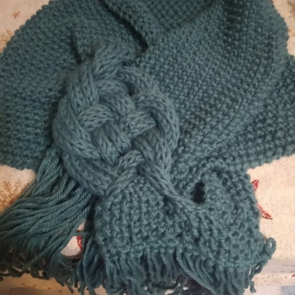 PATTERN: Misty Mornings - Celtic Knot Scarf. Chunky Knit Scarf Patter ...