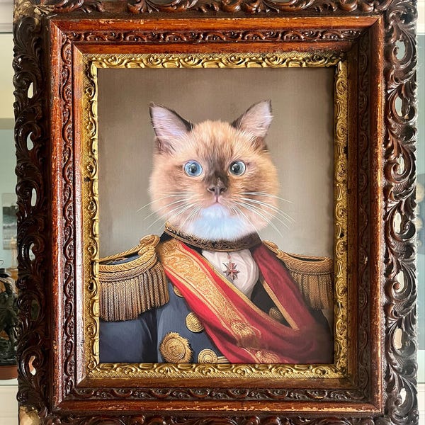 Custom Royal Cat Portrait, Renaissance Cat Painting, Pet Lovers Gift ...