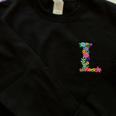 Floral Letter L Garden Flag Monogram Liberty Fashioned Flowers Flower ...