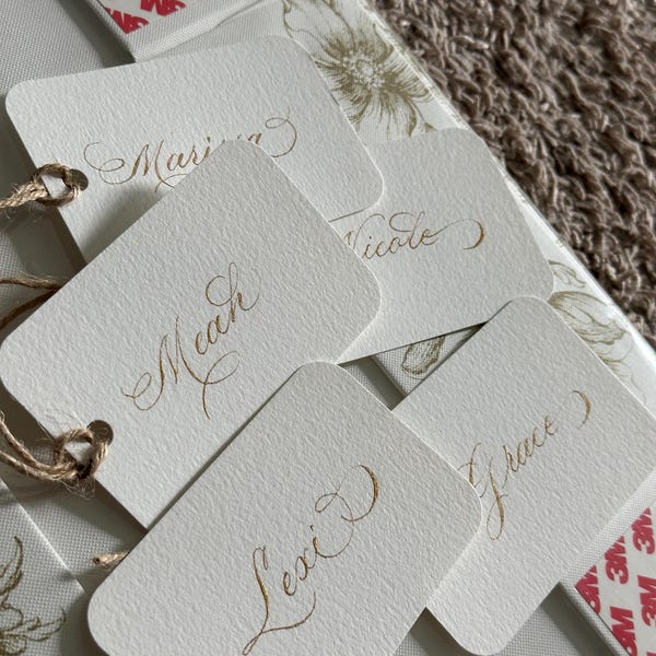 Custom Lettered Tag -hand Written Names in Your Choice of Calligraphy ...