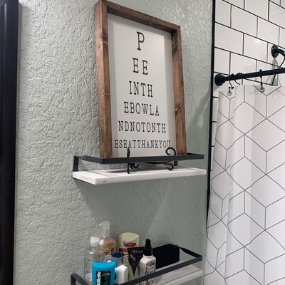 Eye Chart Sign, Bathroom Wall Decor, Pee in the Bowl and Not on the ...