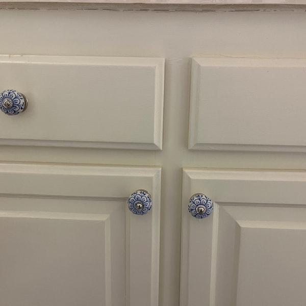 Sky Blue Color Ceramic Knobs Vintage Ceramic Door Knobs Kitchen Cabinet Knobs Drawer Pulls ...