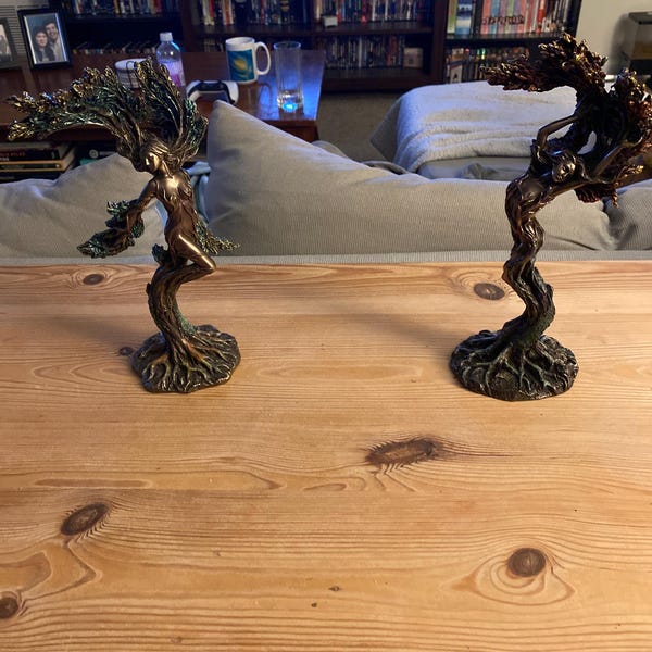 Triple Moon Goddess Maiden Mother and Crone Cold Cast Resin Bronze ...