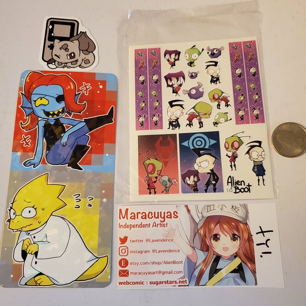 Invader Zim Vinyl Sticker Sheet (11 Tiny Stickers) - Zim - Dib - Gaz ...