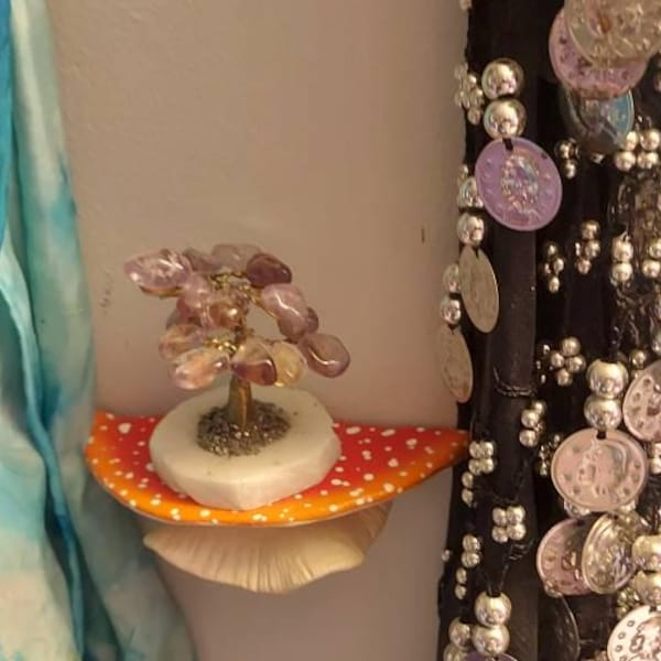 Handmade Floating Mushroom Shelf Decor; Display,collection,crystals ...