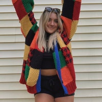 Harry Styles Inspired Cardigan Colour Block Patchwork - Etsy Canada