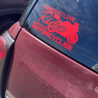 Lady Biker Riding Vinyl Decal - Etsy