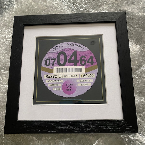 Personalised Car Tax Disc Print – Classic Car Lover Mechanic Gift - Etsy UK