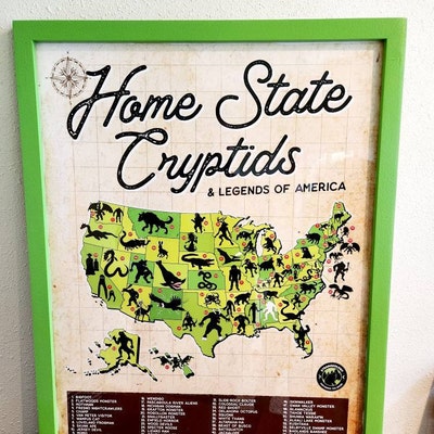 Home State Cryptids & Legends of America Map // Premium Matte Cryptid ...