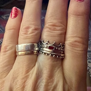 Mother's Day Gift Silver Stackable Bands Stack Ring Sets Birthstone ...