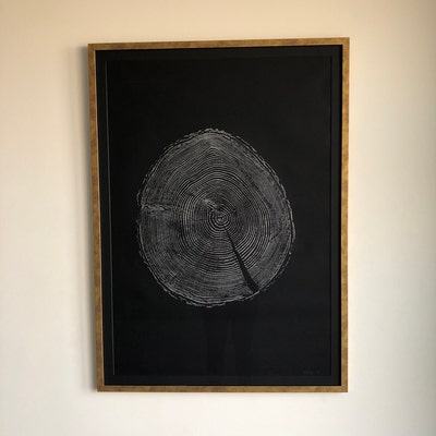 Western Red Cedar Tree Ring Print Black and White Tree Ring - Etsy