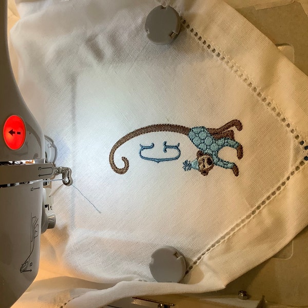 Chinoiserie Monkey Chic Machine Embroidery Design, 2 Sizes, PES DST JEF ...