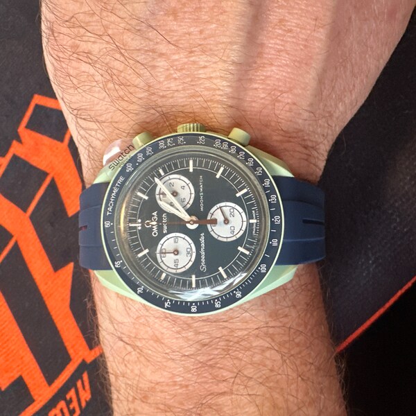 Moonswatch Strap High Quality Turquoise Blue Nylon | Omega X Swatch ...