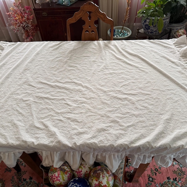 Ruffle Table Cover Rectangular Tablecloth Various Colors Available ...
