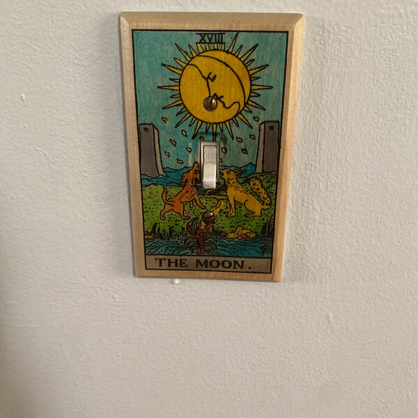 Hand Painted Tarot Card Light Switch Cover the Moon Lightswitch Cover ...