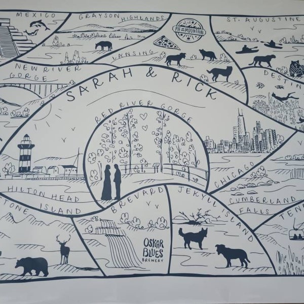 Personalised Travel Adventures Map Print | Bespoke Travel Memories ...