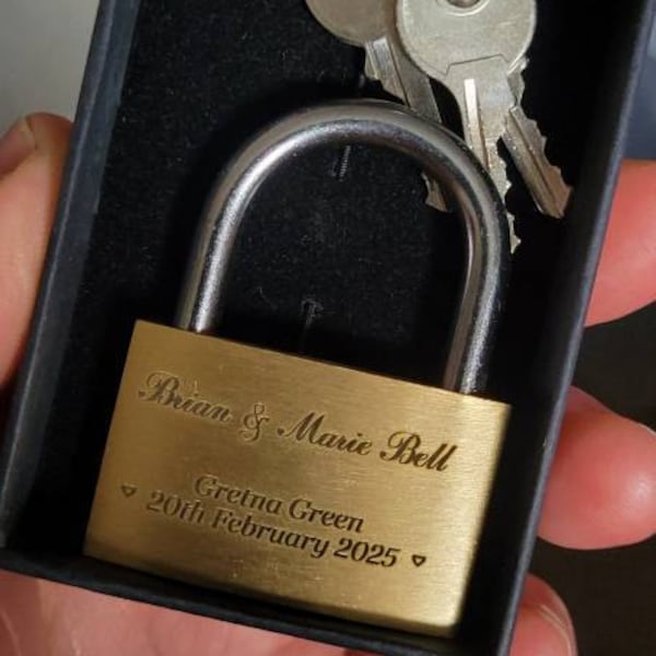 Personalised Padlock Wedding Annivesary Gift Present Love Lock ...