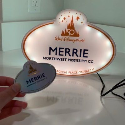 Custom Large 3D Printed Disney Cast Member Name Tag Decoration - Etsy