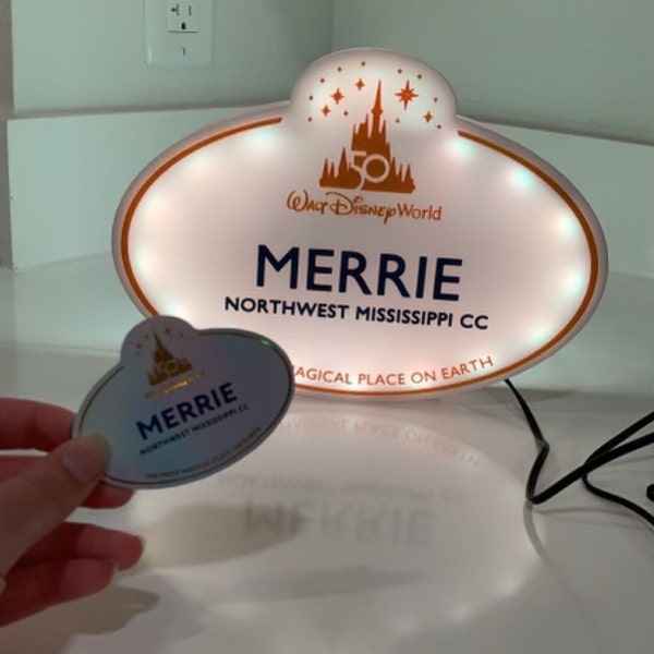 Custom Large 3D Printed Disney Cast Member Name Tag Decoration - Etsy