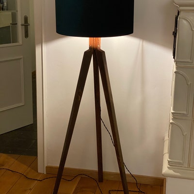 Table Lamp / Rustic Reclaimed Wood Block Table Lamp / Old Wood Block ...