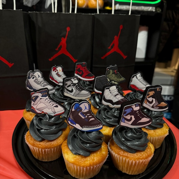Printable Cupcake Topper Designs, DIY Cupcake Toppers, Jordan Sneaker ...