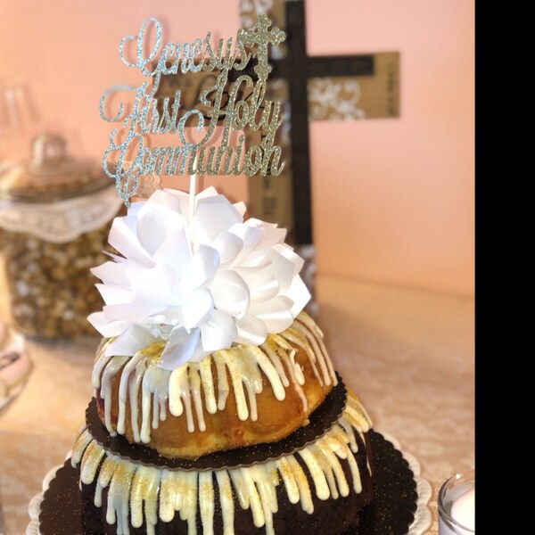 Custom First Holy Communion Cake Topper, First Communion Cake Topper ...
