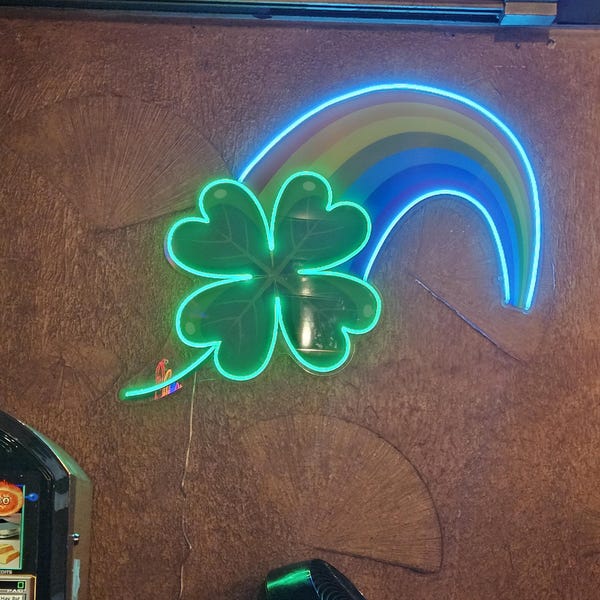 Four Leaf Clover Saint Patrick's Day Artwork Led Neon Sign Light - Etsy