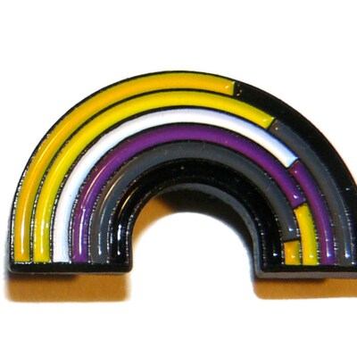 Non-binary Rainbow Pin Enby Badge Subtle Pride Accessory LGBT Gay FTM ...