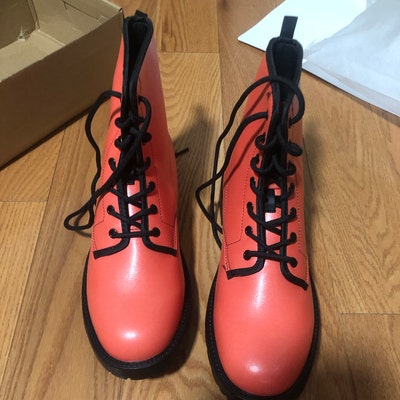 Combat Boots Red Red Combat Boots, Goth Boots, Handmade Lace up Boots ...