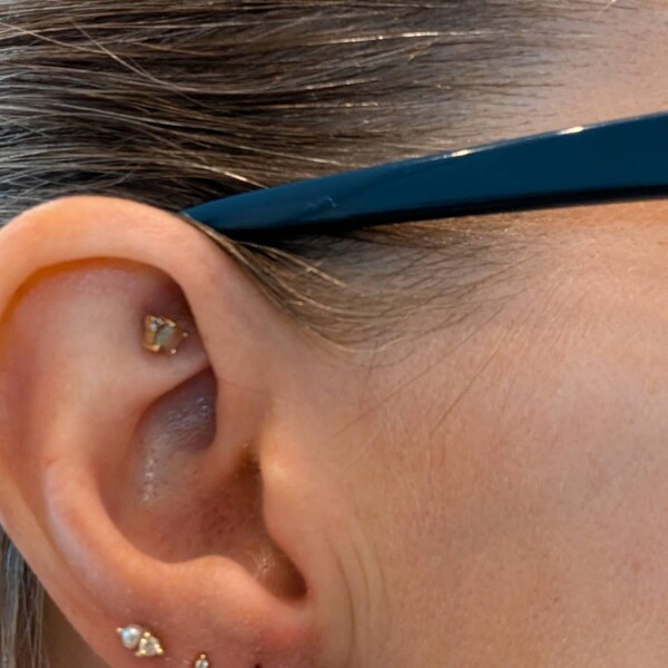 NEW ‣ Dido 14K Solid Gold Bead Charm Double Chain Attachment • 14K Gold ...