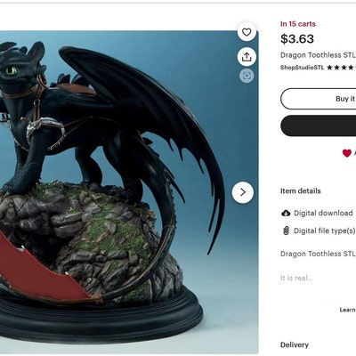 Dragon Toothless STL File 3D Printable - Etsy