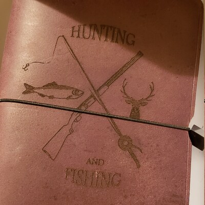 Custom Notebook, Engraved Black Leather, Notepad for Hunting and ...