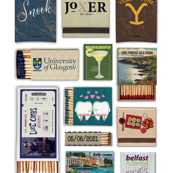 CUSTOM MATCHBOOK ART | Personalized Digital Matchbox Gift | Large ...