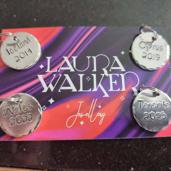 Personalized Name Disc, Small Heart With Name, Round Disc for Keychain ...
