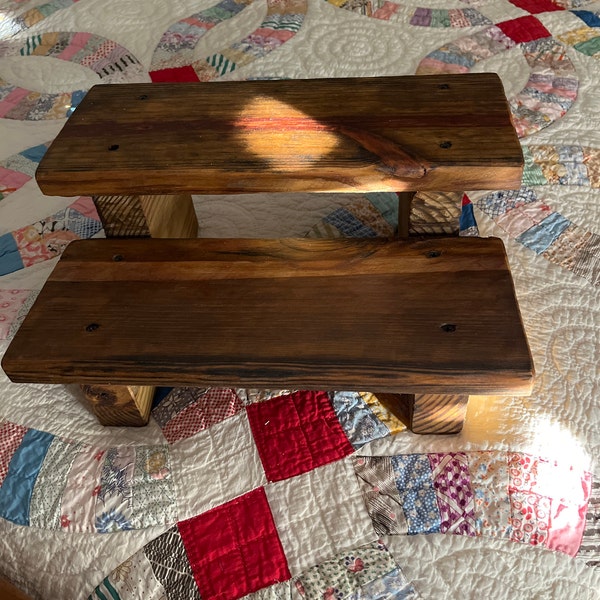 Rustic Wooden 2 Step Step-stool - Etsy