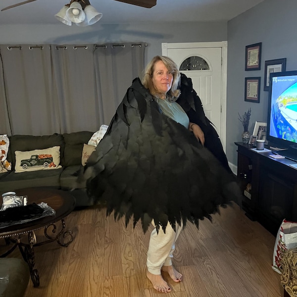 Large Black Wings Costume for Photo Shoot Woman and Man Black Wings ...