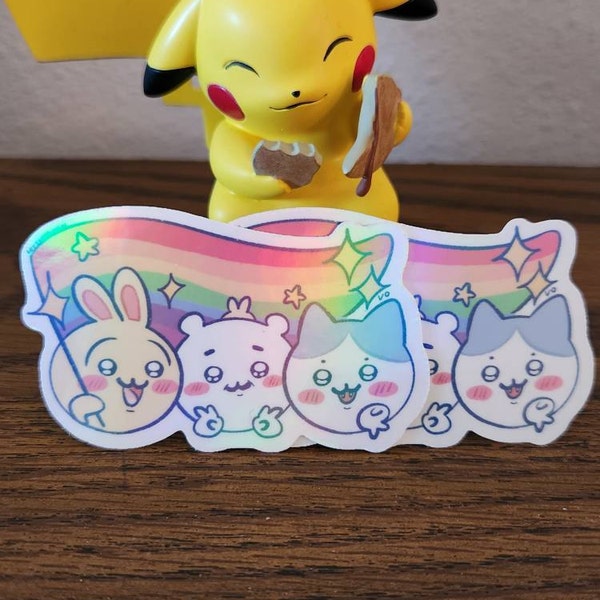 Chii Kawa Pride LGBTQA Holographic Rainbow Vinyl Sticker - Etsy