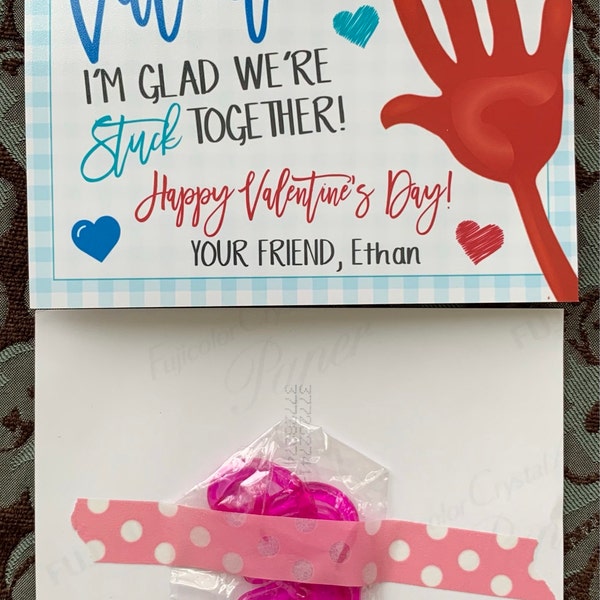 Valentine Gift Tags, High Five Valentine, Sticky Hands Stuck Together ...
