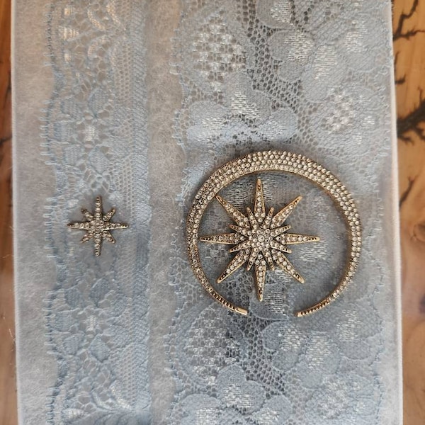 Stars and Moon Wedding Garter Set, Celestial Garters, Garters With ...