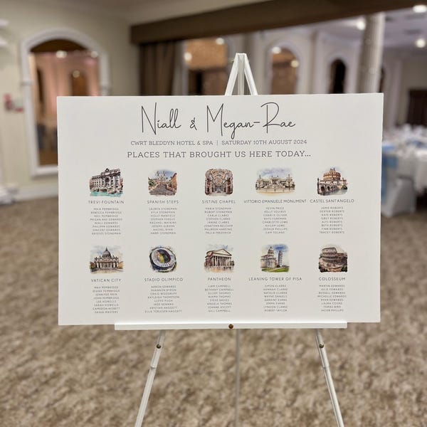 Destination Travel Table Plan | Location Icon Seating Plan | Travel ...