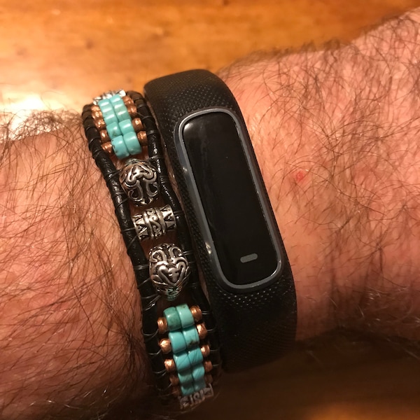 Mens Bracelet, Mens Turquoise Bracelet, Mens Gifts, Mens Skull Bracelet ...