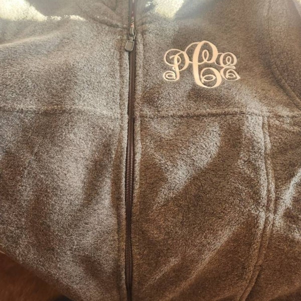 Monogrammed Full Zip Jacket, Monogrammed Fleece Jacket, Personalized ...